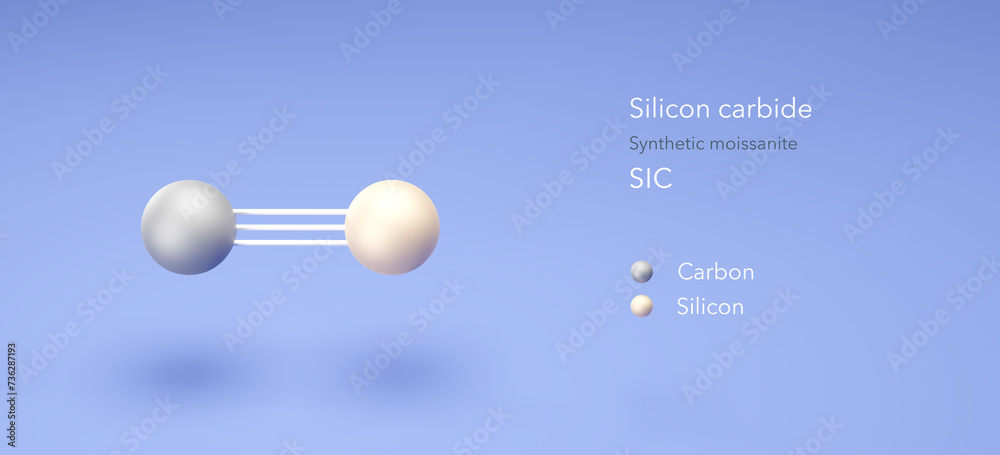 silicon carbide molecule, molecular structures, silicon, 3d model ...