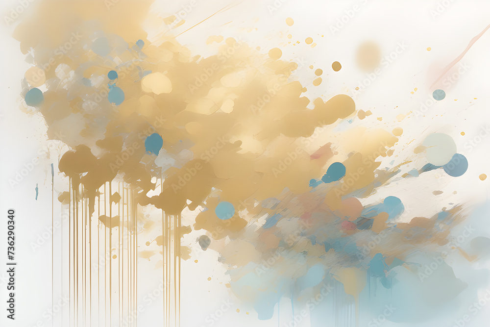 blots, drops of watercolor paints of not bright colors on a light ...