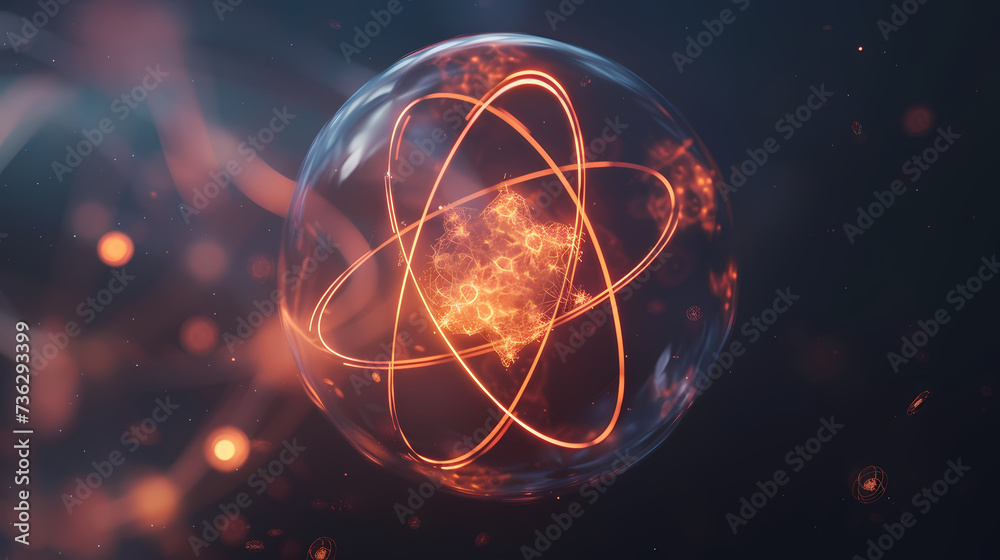 The concept of electron orbitals and wave-particle duality Stock ...