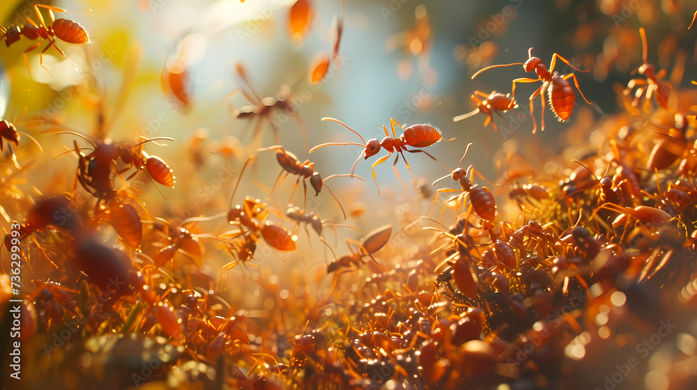 Ant communication through pheromones, showcasing the intricate dance of ...