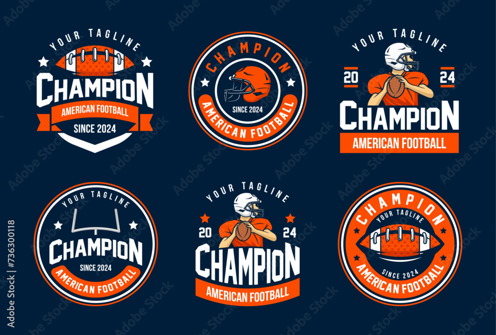 American football retro logo vector collection. American football logos ...