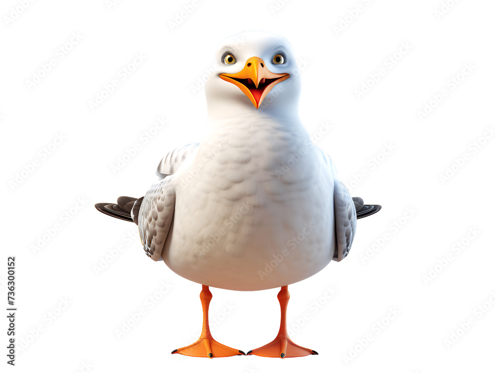 Cartoon Seagull, isolated on a transparent or white background Stock ...