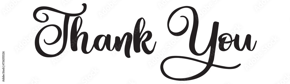 Thank you vector lettering. Thank you modern phrase handwritten vector ...