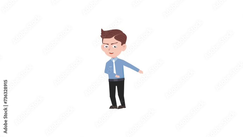 Cartoon character talk and bow to speak reaction background and 2d ...