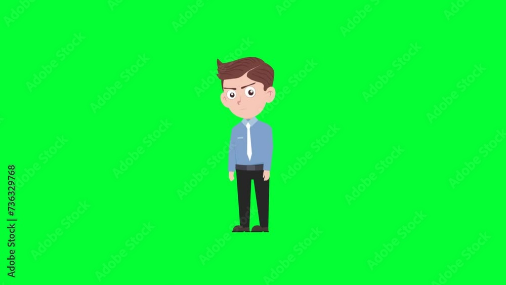Vidéo Stock Cartoon character upset reaction background and 2d ...