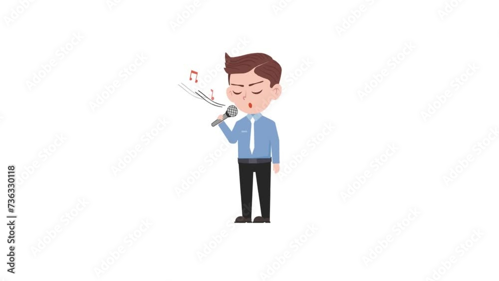 Cartoon character singer reaction background and 2d animation 4k ...