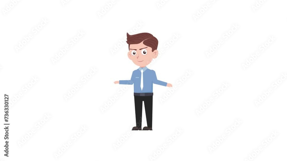 Cartoon character shrug reaction background and 2d animation 4k ...