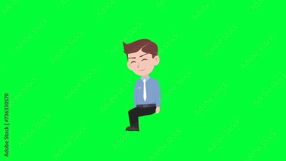 Cartoon character sit and nod reaction background and 2d animation 4k ...