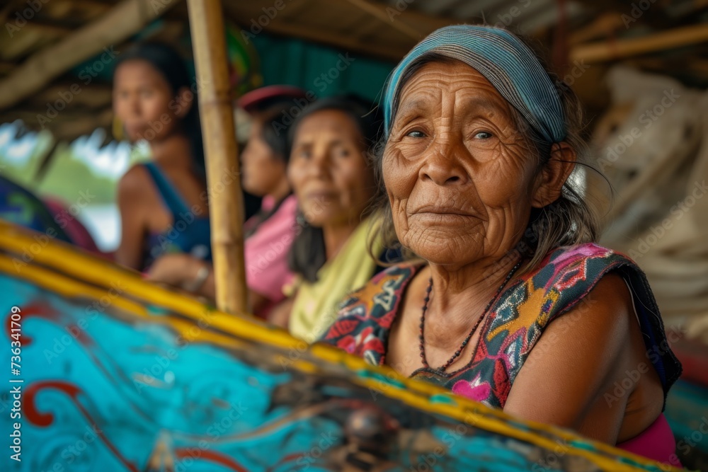Indigenous people of the Amazon forest, portrait of an old women. Stock ...