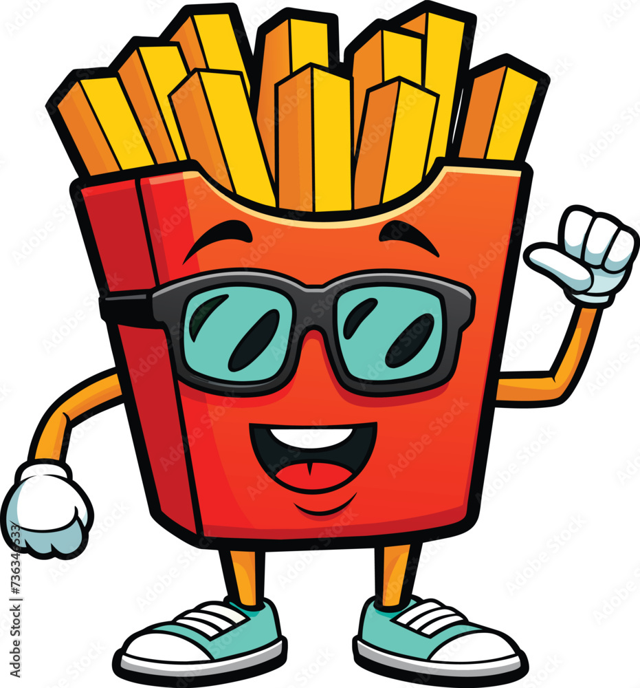 Vetor de french fries cartoon vector, Cute french fries cartoon ...