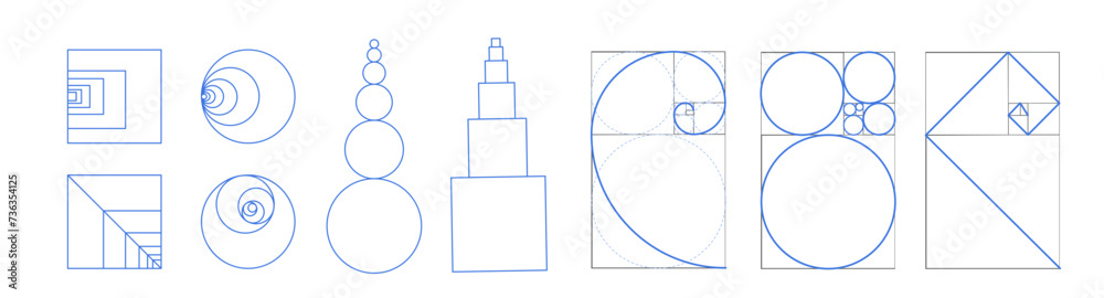 Golden ratio proportion collection. Concept of proportions. Golden ...