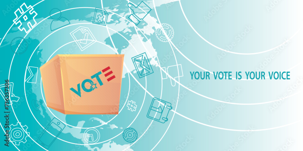 Election voting concept in realistic style. Vote in the USA, banner ...