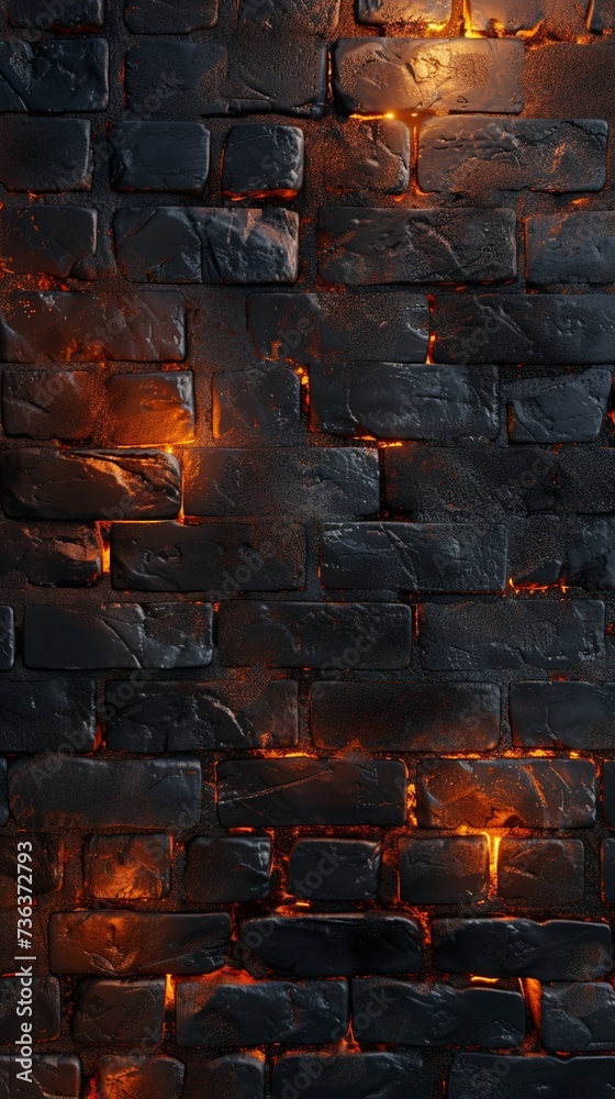 Brick wall brick wall template with fire sprites background generated ...