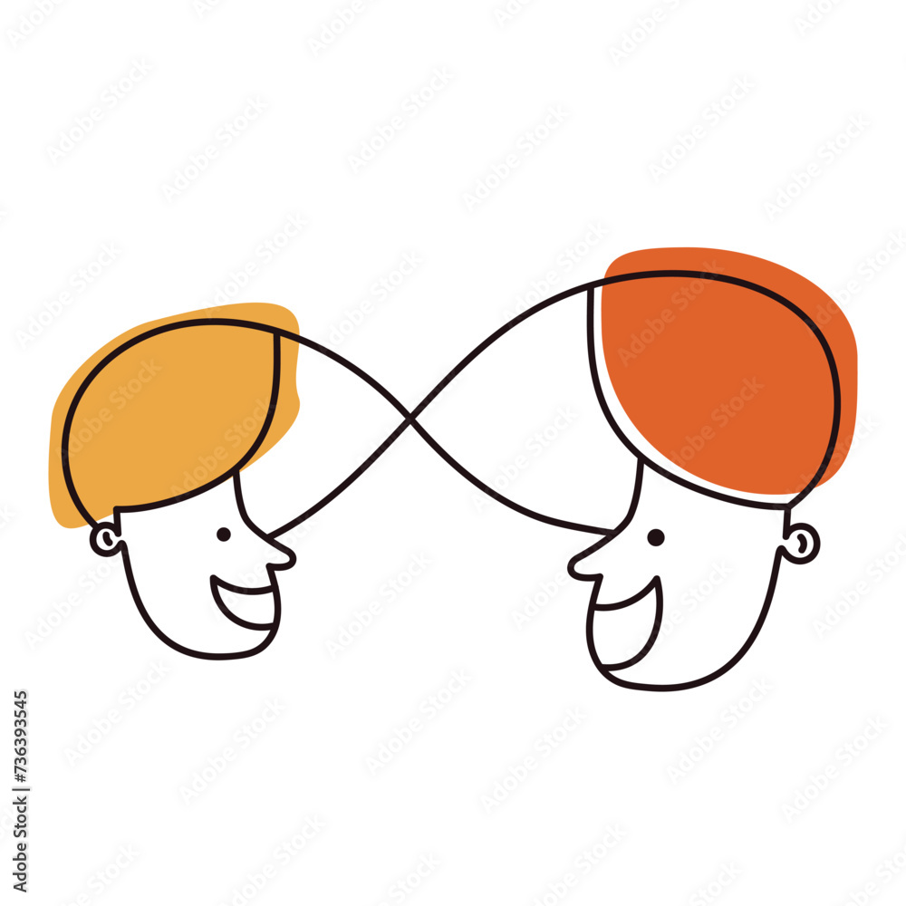 dos personas conversando hasta el infinito. Dibujo de lineas Stock ...
