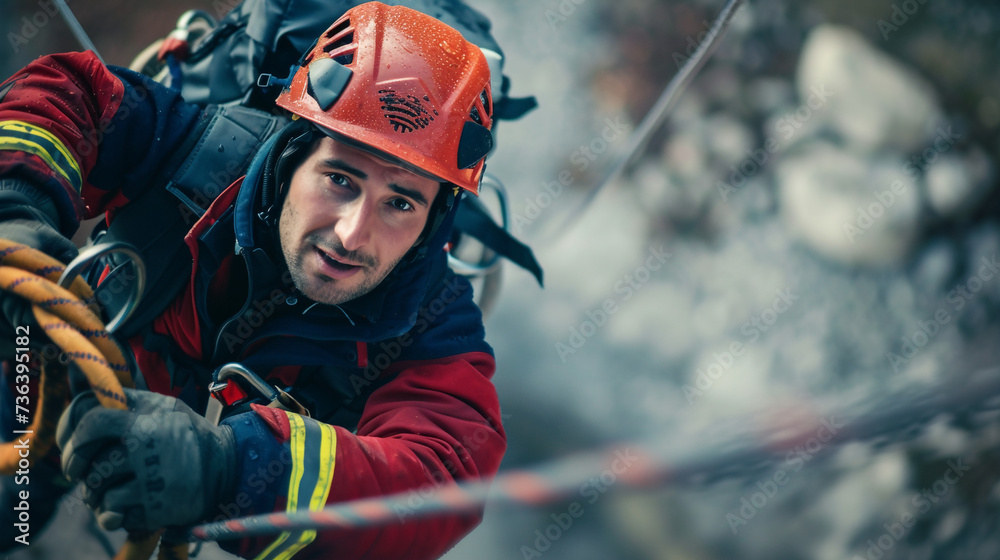 fearless fireman during an exercise carries the stretcher with the ...