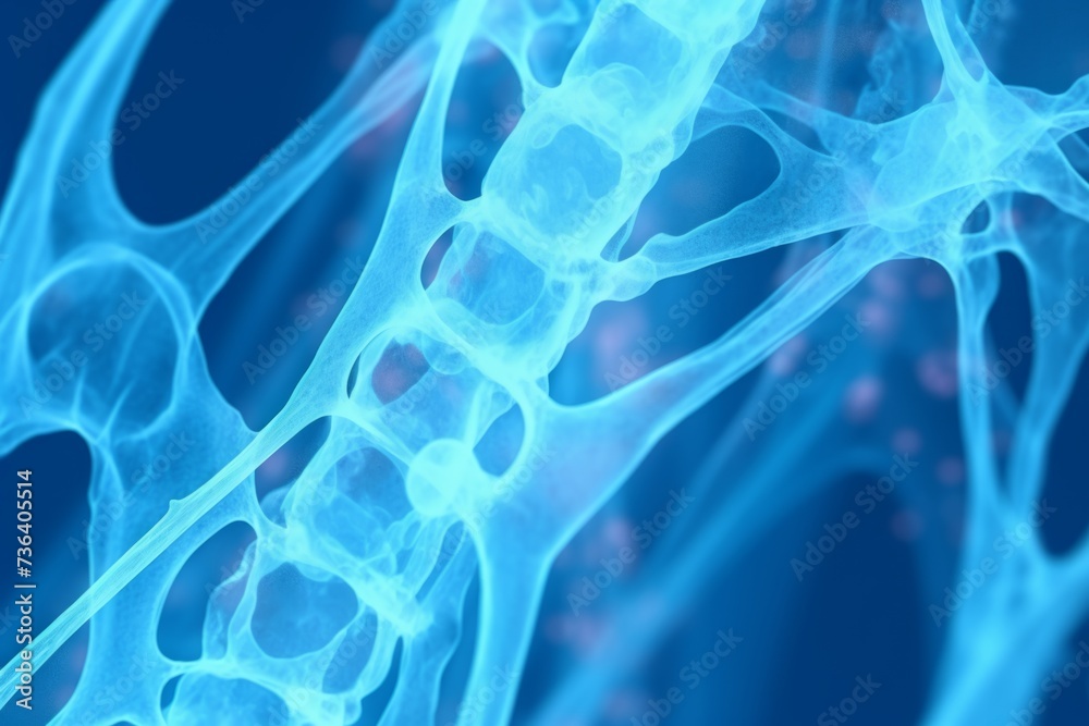 Bone tissue human skeleton under microscope cells structure medical ...