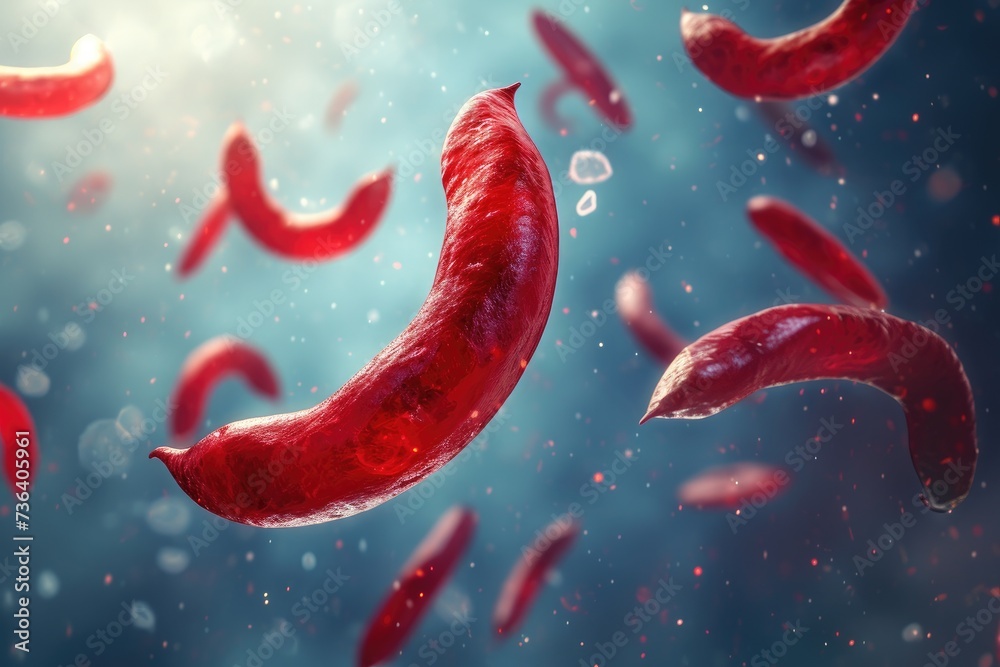 Vibrant Group of Red Peppers Flying Through the Air, An image ...