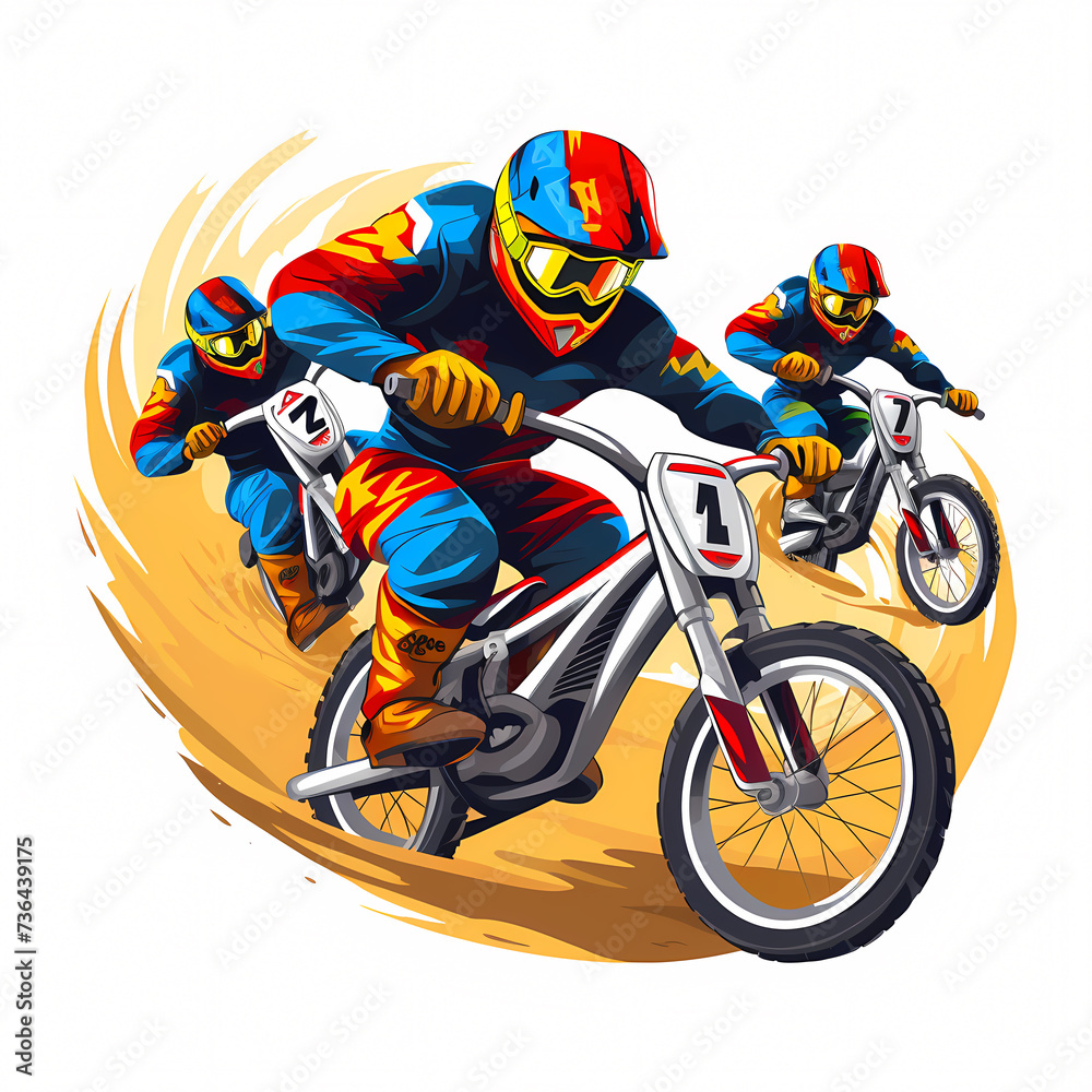 BMX Racing: Olympic Games cartoon Clip Art Stock Illustration | Adobe Stock