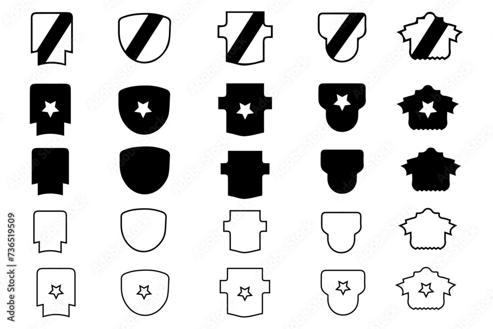 Shield, protection, defence and security vector icons set. Police and ...