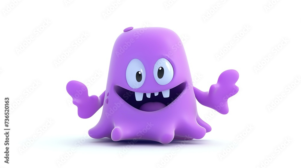 Foto de Adorable 3D banshee with big expressive eyes and pastel color ...