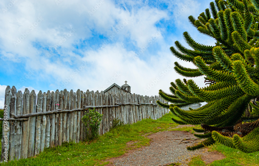 Fort Bulnes near Punta Arenas, the first Chilean settlement on the ...