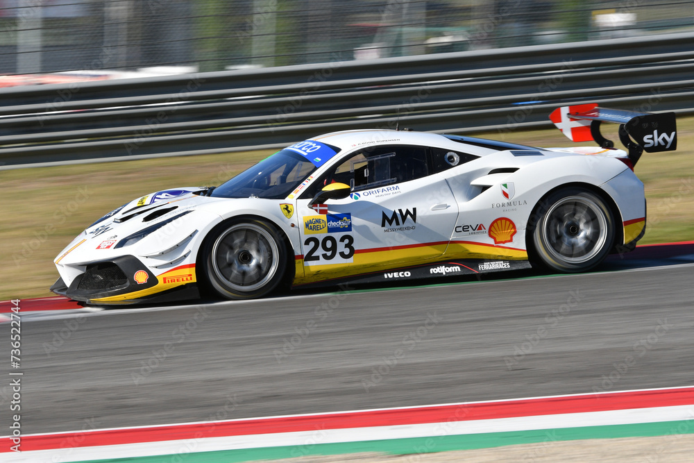 Scarperia, 29 September 2023: Ferrari 488 of team Formula Racing drive ...