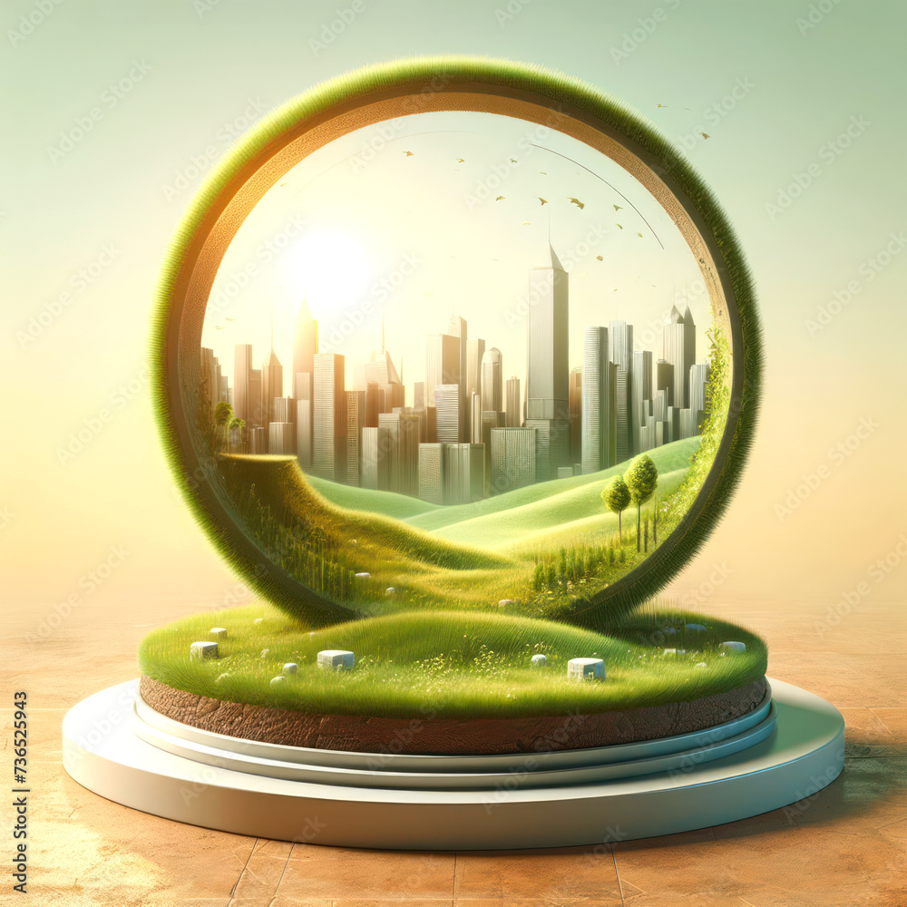 3D rendering ground land green field earth garden soil isolated ...