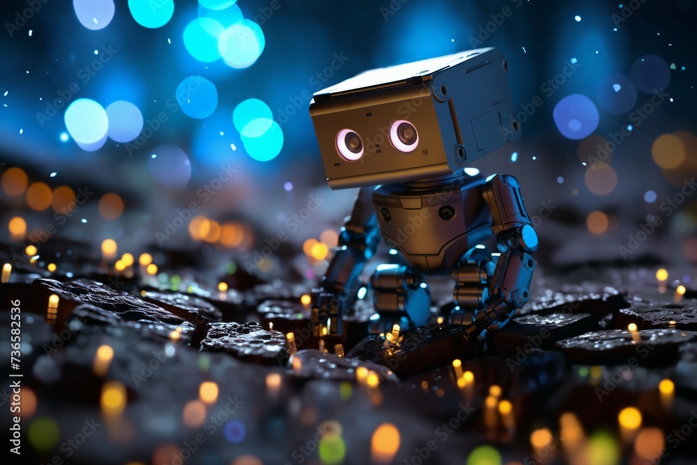 digital computer robot android in a space of holographic elements and ...