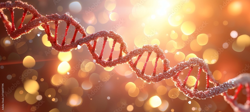 Blurred background with genetics, biotechnology, dna, human cell ...