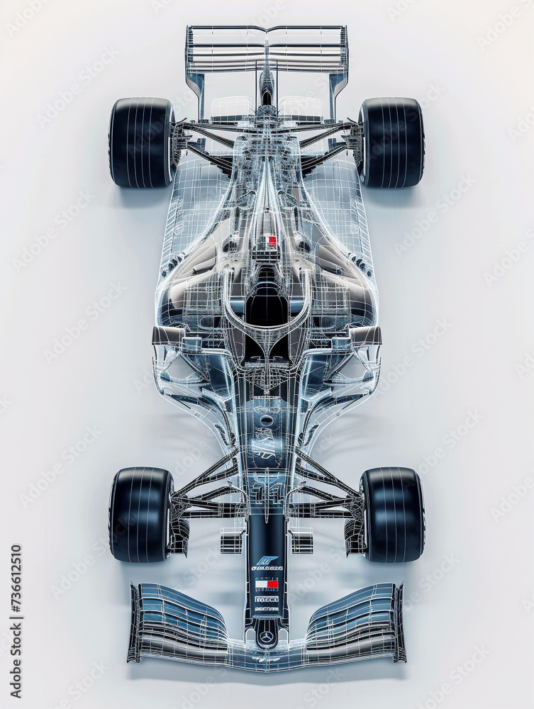 The complex structure of a Formula 1 car captured in a high resolution ...