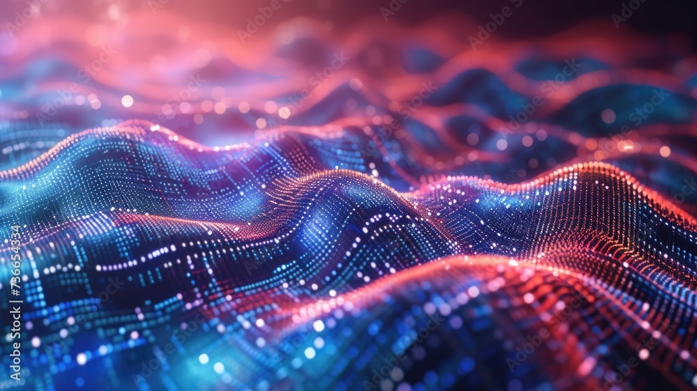 artistic representation of holographic data visualization, emphasizing ...