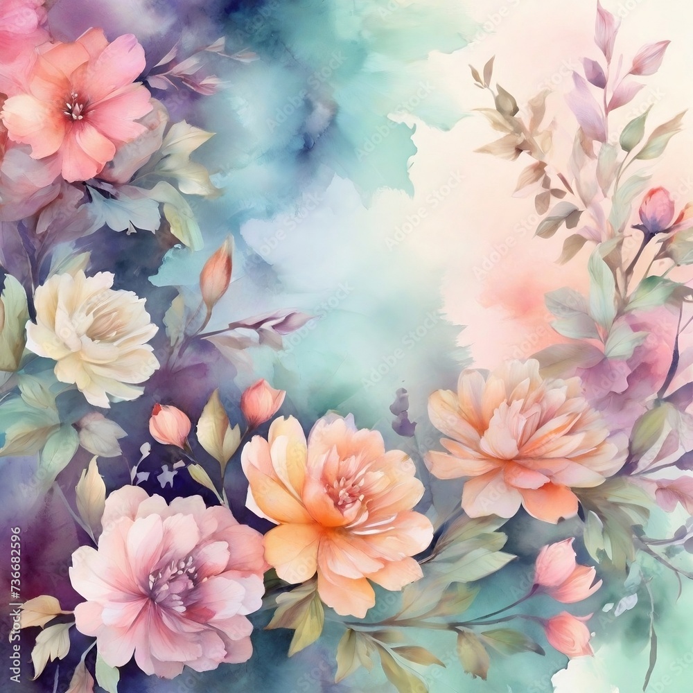 beautiful watercolor style soft color flower background. design for ...