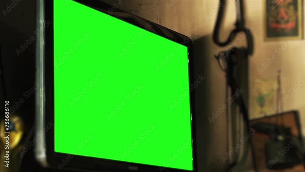 Television Green Screen Inside an Old Restaurant in Buenos Aires ...