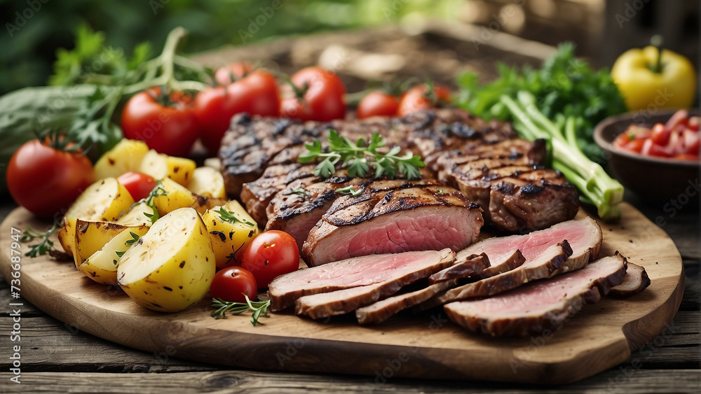 Summertime Feasting: Double-Sided Buffet Brimming with BBQ and Picnic ...