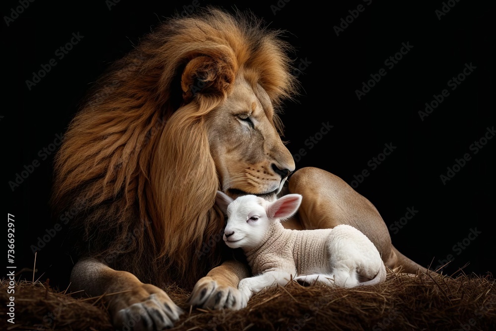 The lion and the lamb together A powerful image of harmony and peace ...