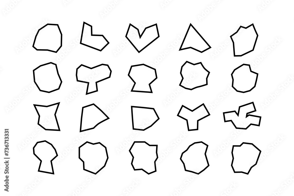 Editable collection of abstract vector shapes. DIY graphic kit to ...