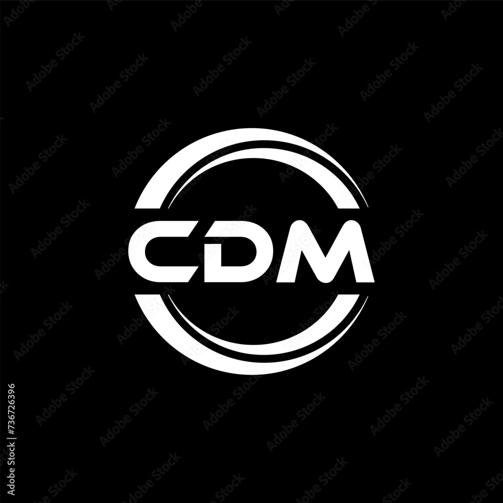 CDM letter logo design with black background in illustrator, vector ...