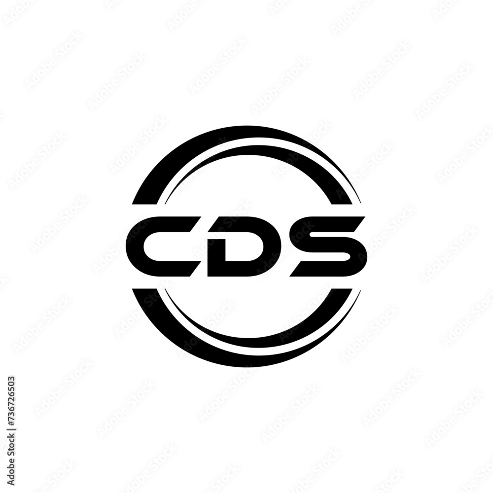 CDS letter logo design with white background in illustrator, vector ...