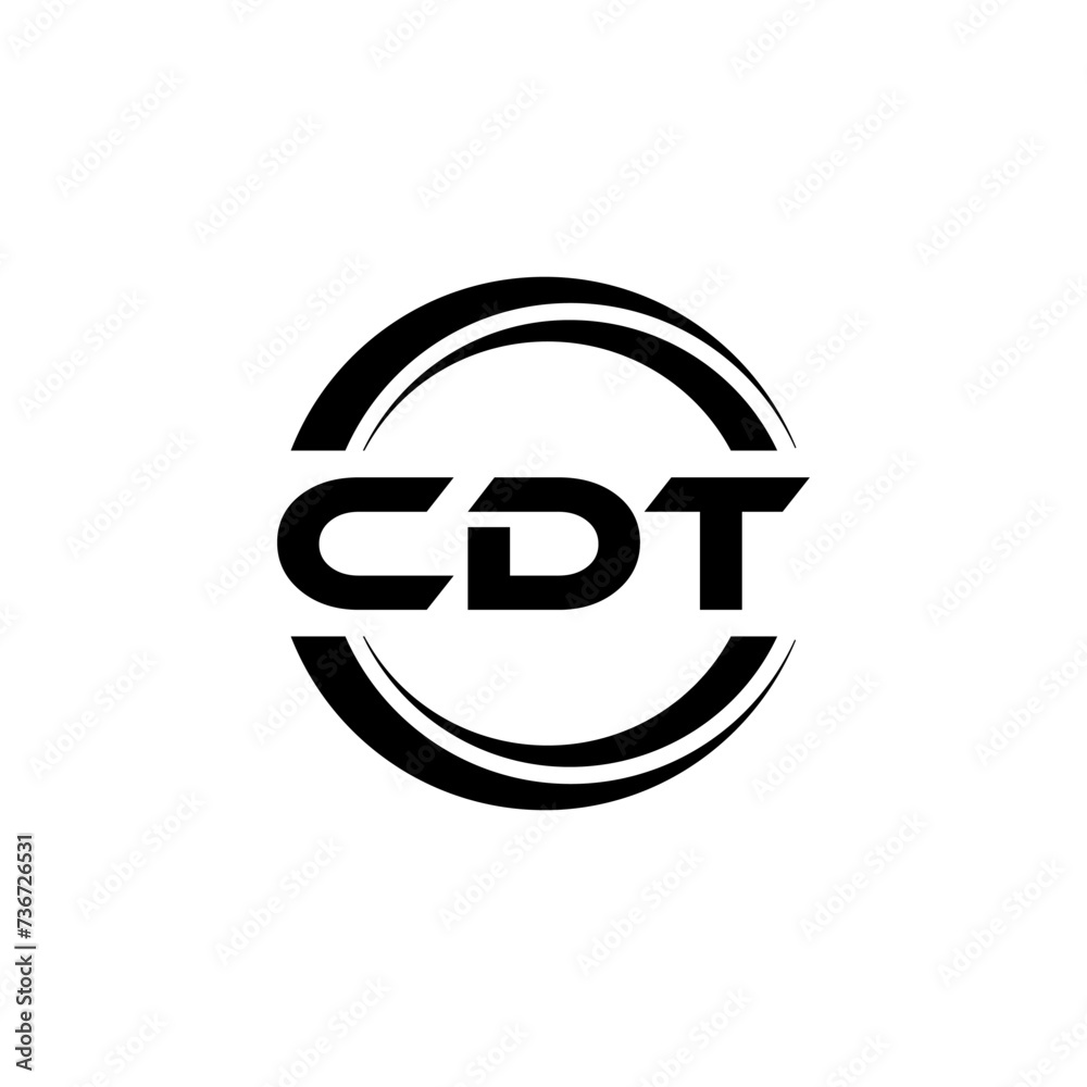 CDT letter logo design with white background in illustrator, vector ...