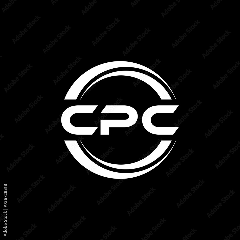 CPC letter logo design with black background in illustrator, vector ...