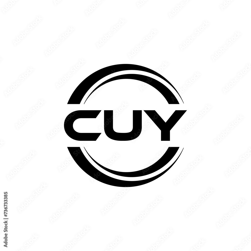CUY letter logo design with white background in illustrator, vector ...