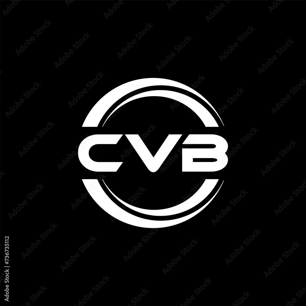 CVB letter logo design with black background in illustrator, vector ...