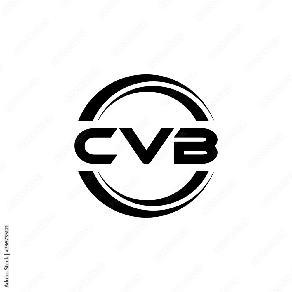 CVB letter logo design with white background in illustrator, vector ...