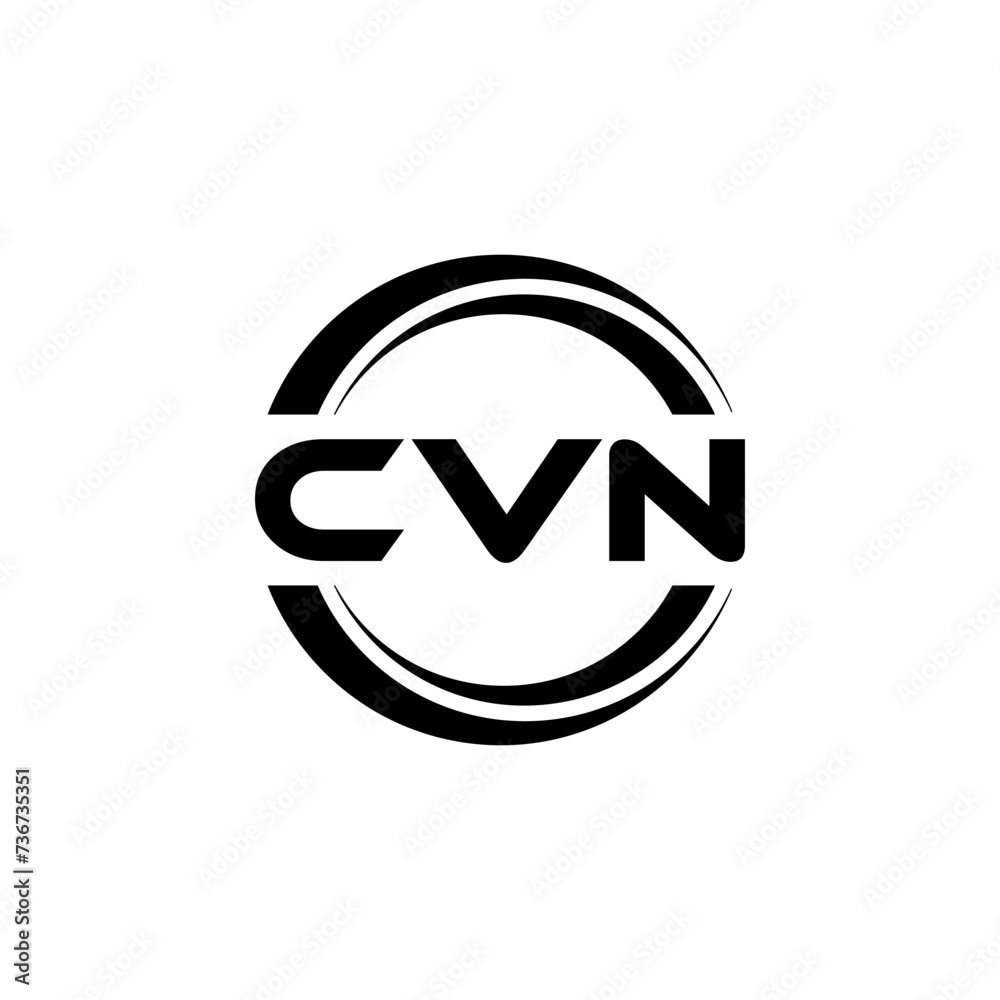 Vecteur Stock CVN letter logo design with white background in ...