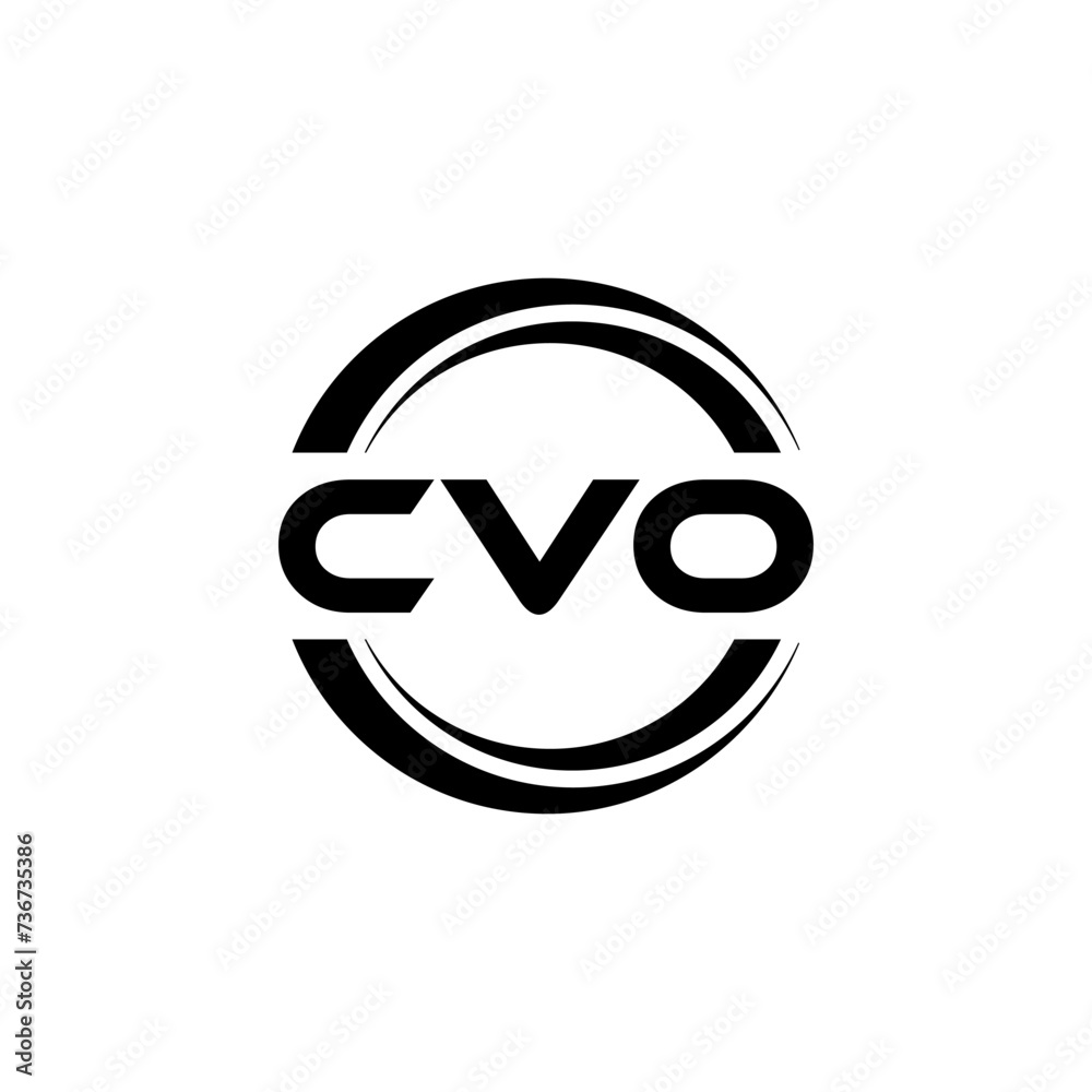 CVO letter logo design with white background in illustrator, vector ...