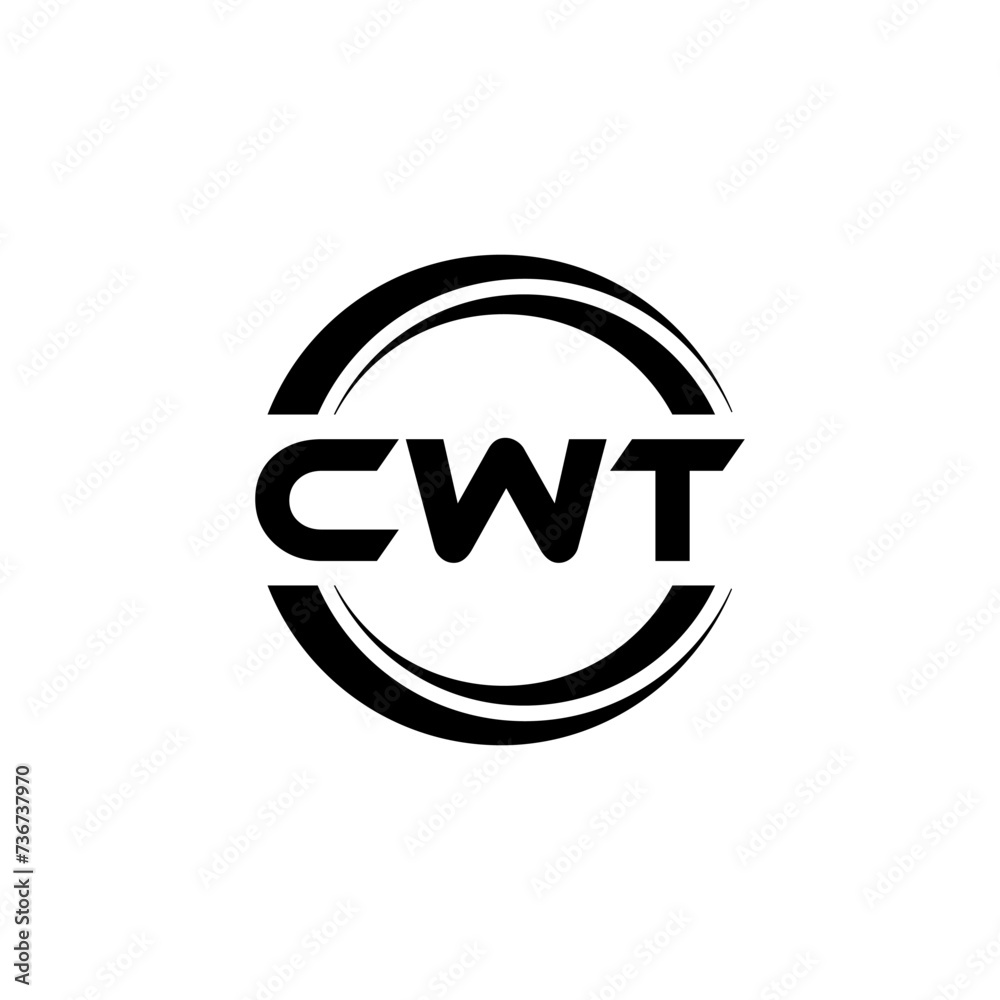Cwt Letter Logo Design With White Background In Illustrator Vector Logo Modern Alphabet Font