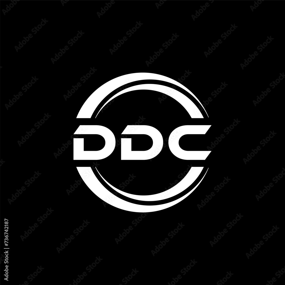 DDC letter logo design with black background in illustrator, vector ...