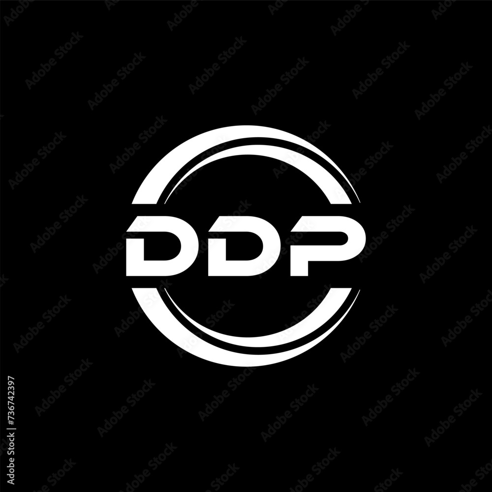 DDP letter logo design with black background in illustrator, vector ...