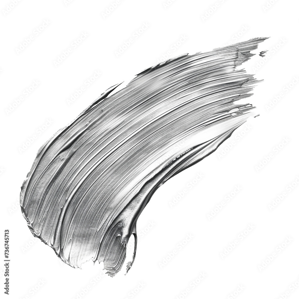 Silver color brushstroke, PNG image Stock Photo | Adobe Stock