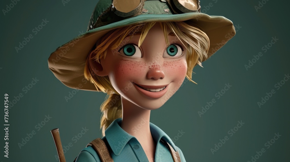 Cartoon digital avatar of Ranger Zoey A bubbly and adventurous ranger ...